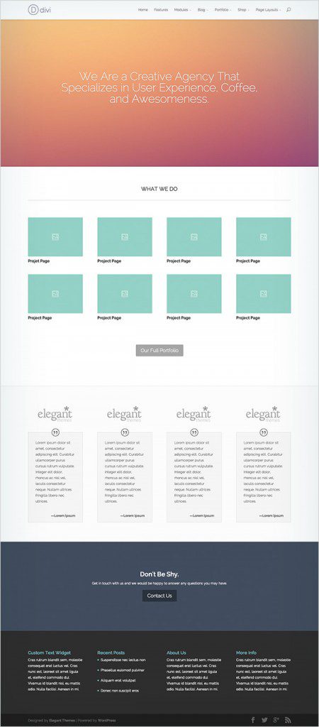 On The Sixth Day Of Divi, We Created The Premade Portfolio Layout Pack