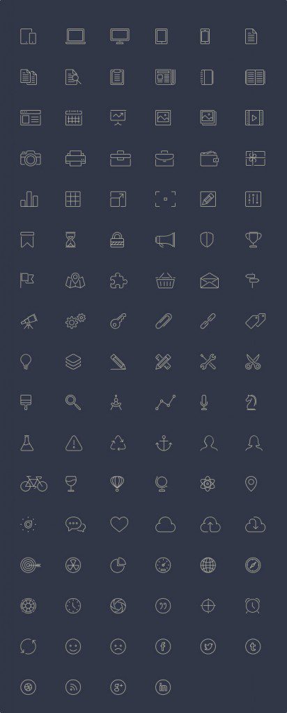 Download 100 Free Line-Style Icons