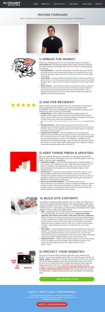 Creating a Moving Forward Page for Your Clients