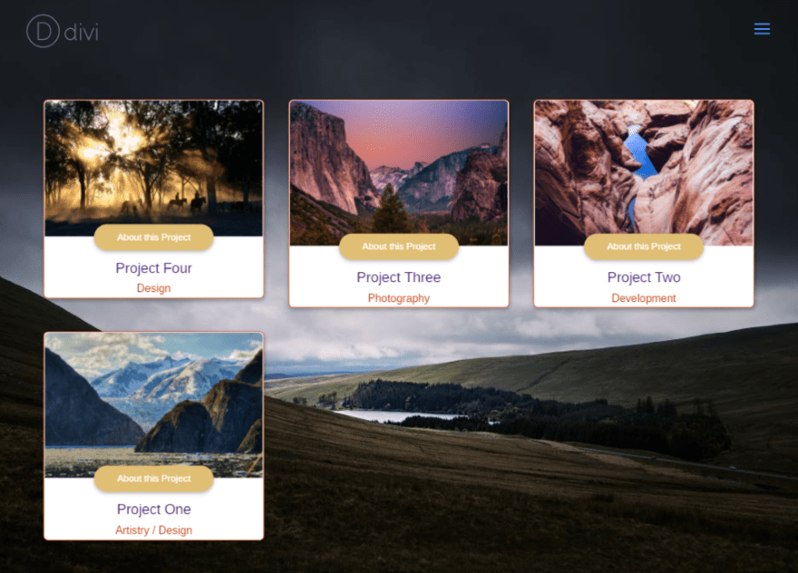Divi Plugin Highlight Divi Portfolio Grid