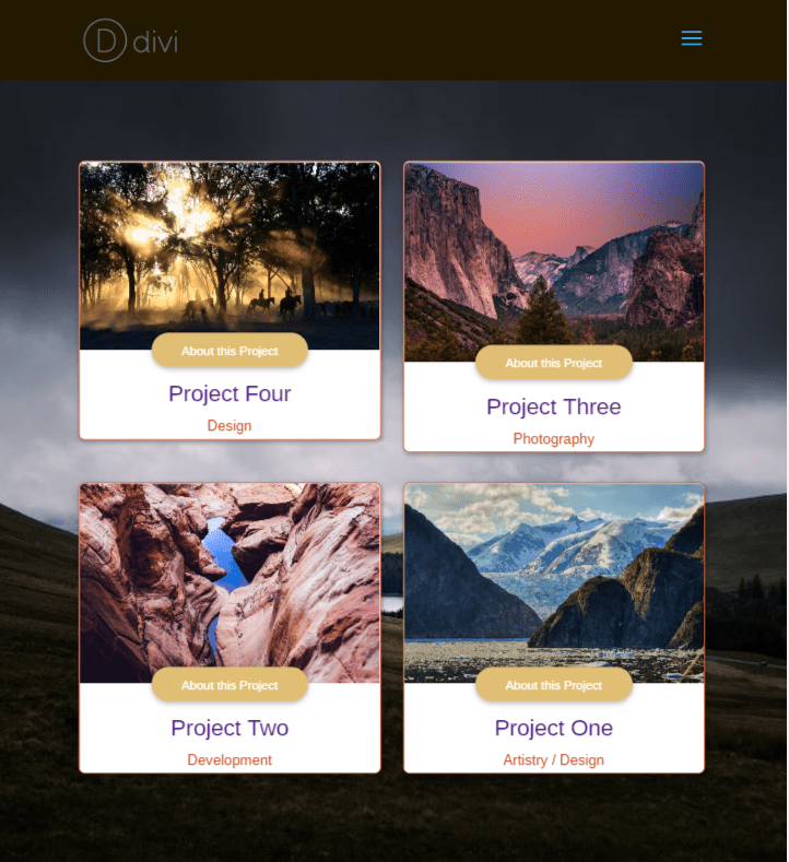 Divi Plugin Highlight Divi Portfolio Grid