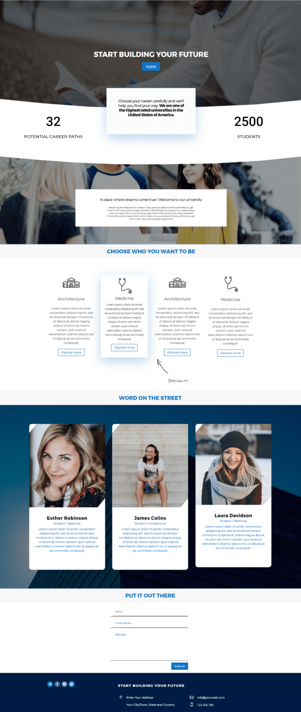Download Your Free Homepage Layout for Universities & Colleges