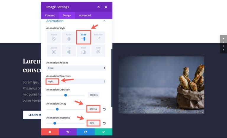 Using Divi's Animations to Unfold Content with Sliding Images