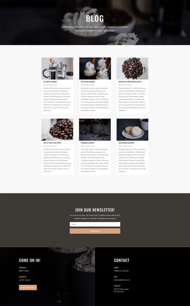 Download a Tasty & Free Coffee Shop Layout Pack for Divi