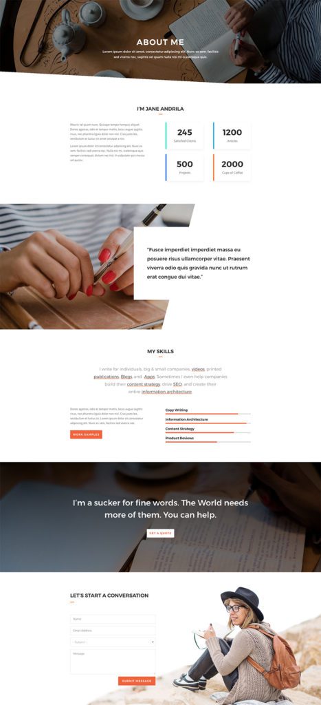 Download a Free & Appealing Copywriter Layout Pack for Divi