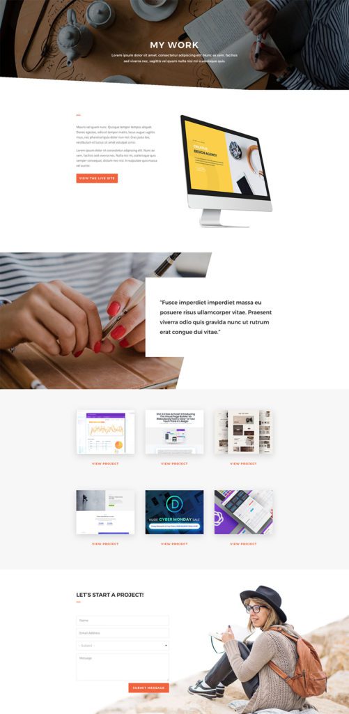 Download a Free & Appealing Copywriter Layout Pack for Divi