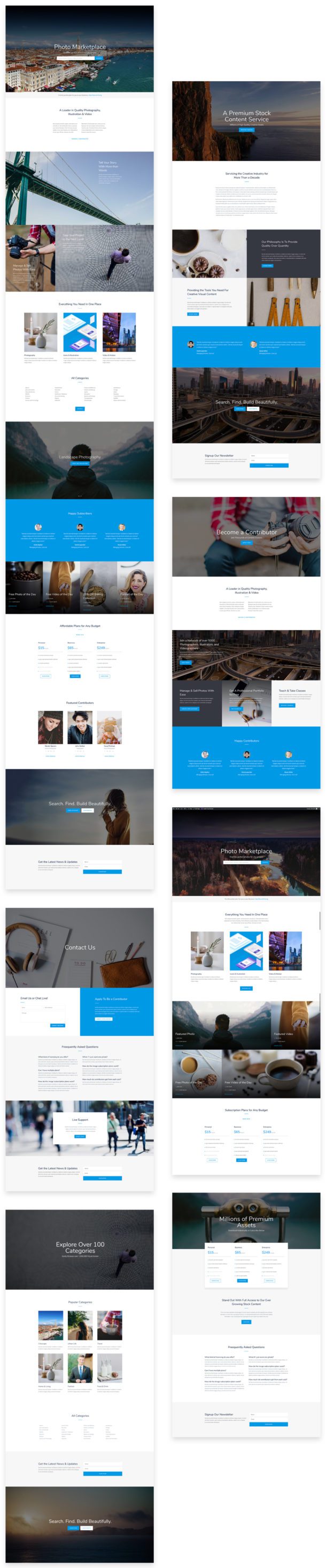 Download a Free Photo Marketplace Layout Pack for Divi
