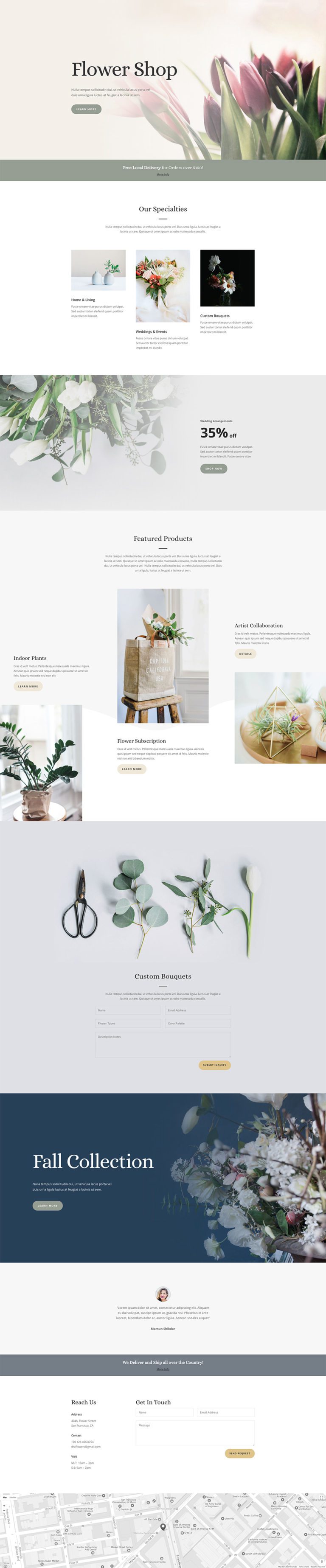 Download The Free and Lovely Florist Layout Pack for Divi