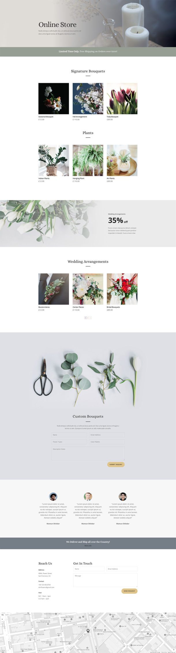 Download The Free and Lovely Florist Layout Pack for Divi