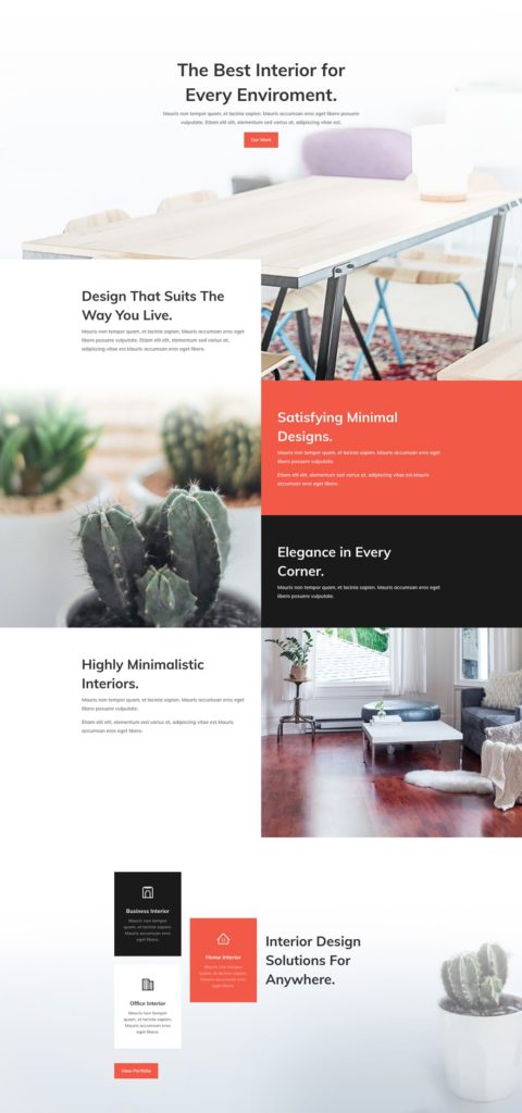 Download a Free & Refreshing Interior Design Layout Pack for Divi