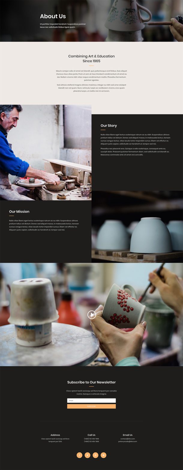 Get a Beautifully Polished Pottery Studio Layout Pack for Divi