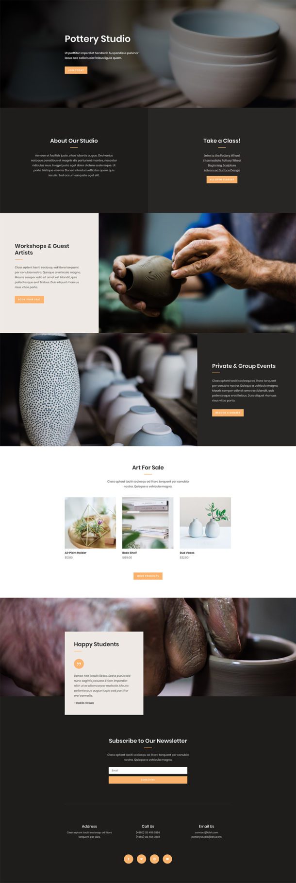Get a Beautifully Polished Pottery Studio Layout Pack for Divi
