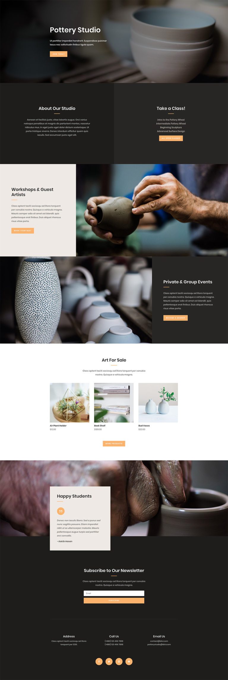 Get a Beautifully Polished Pottery Studio Layout Pack for Divi