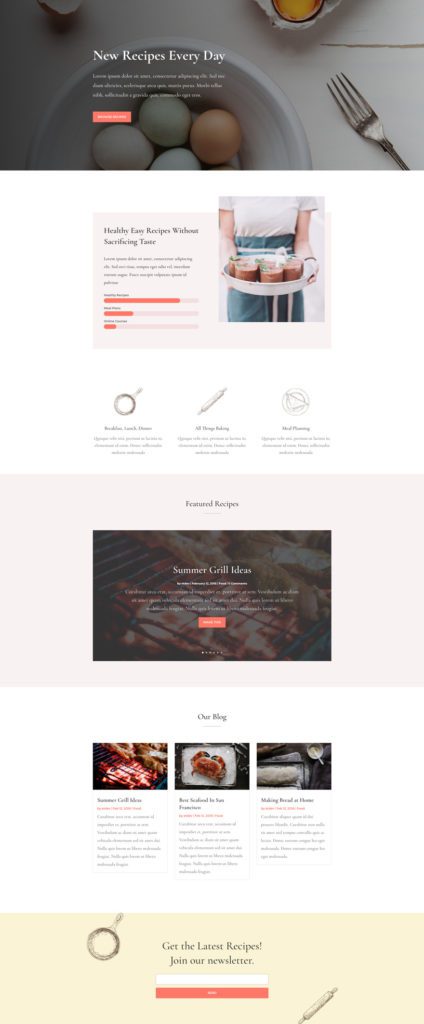 Get a Tasteful FREE Food Recipes Layout Pack for Divi