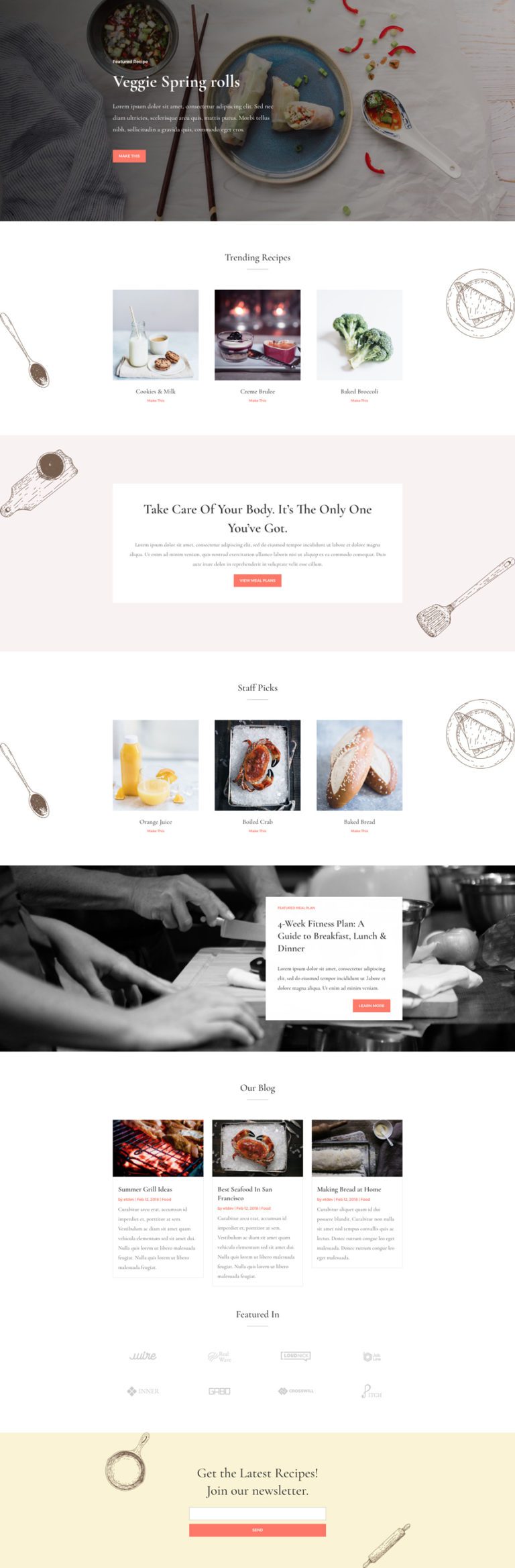 Get a Tasteful FREE Food Recipes Layout Pack for Divi