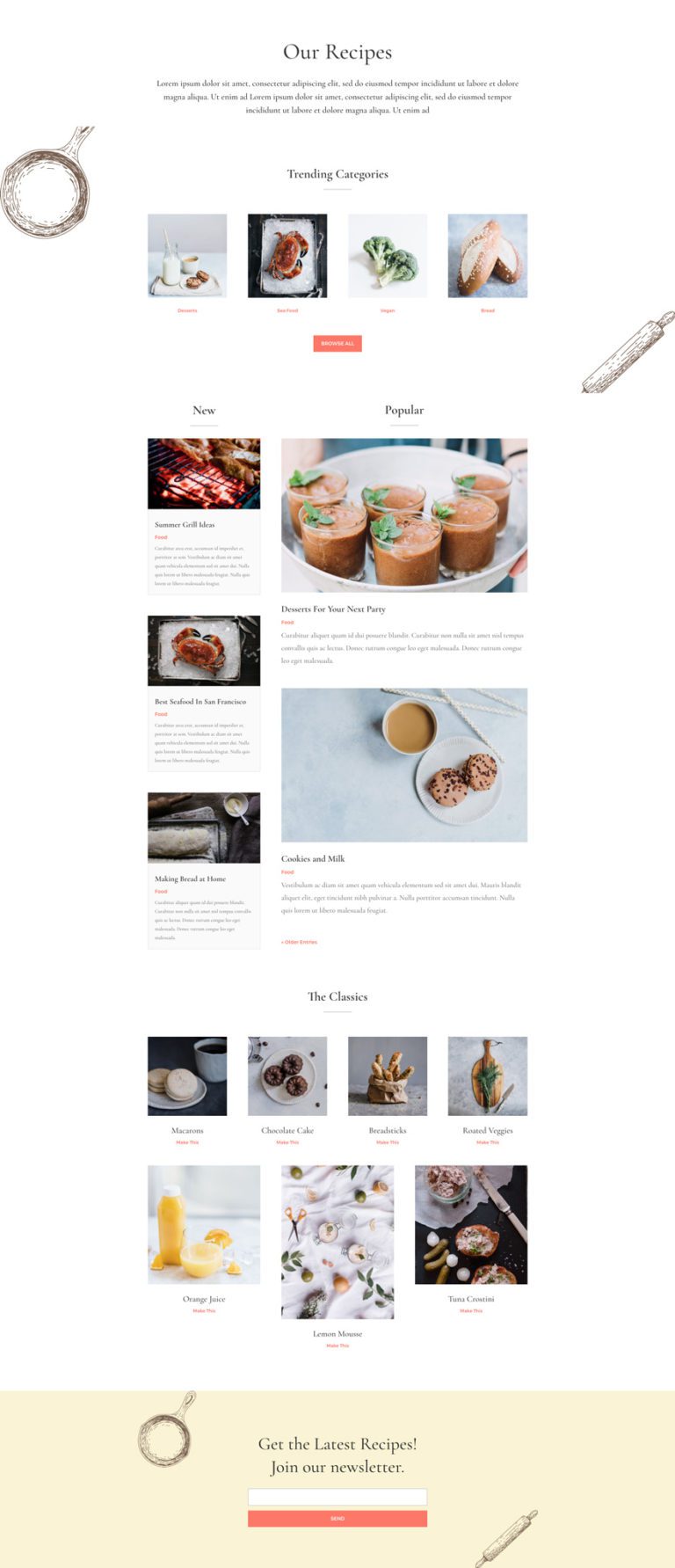 Get a Tasteful FREE Food Recipes Layout Pack for Divi
