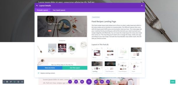 Get a Tasteful FREE Food Recipes Layout Pack for Divi