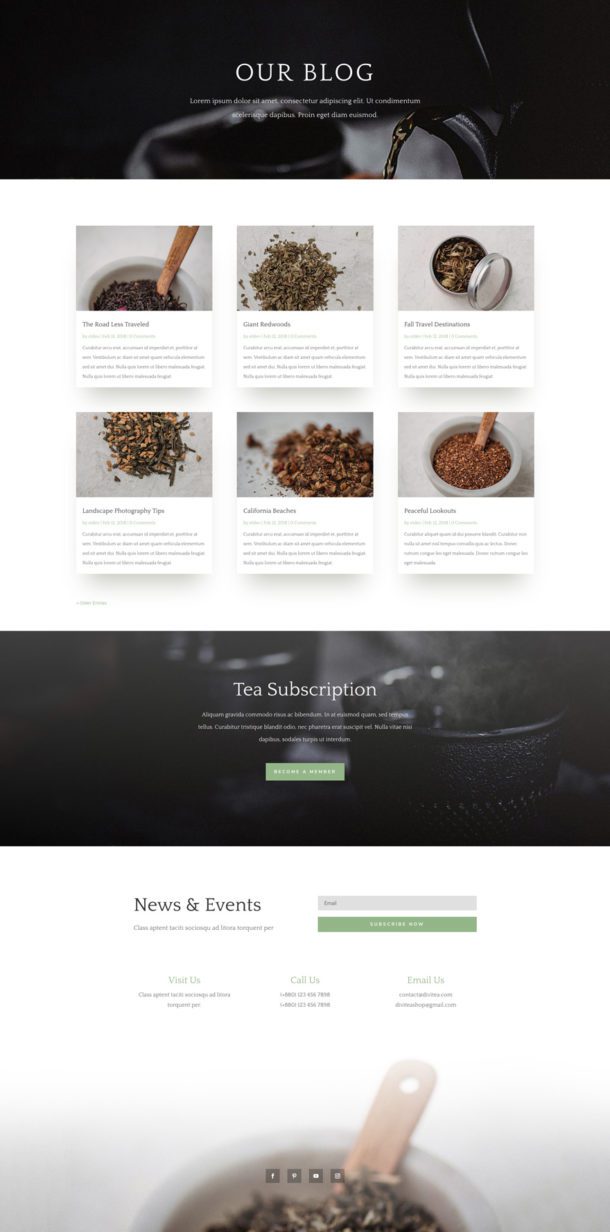 Get a Free & Delightful Tea Shop Layout for Divi
