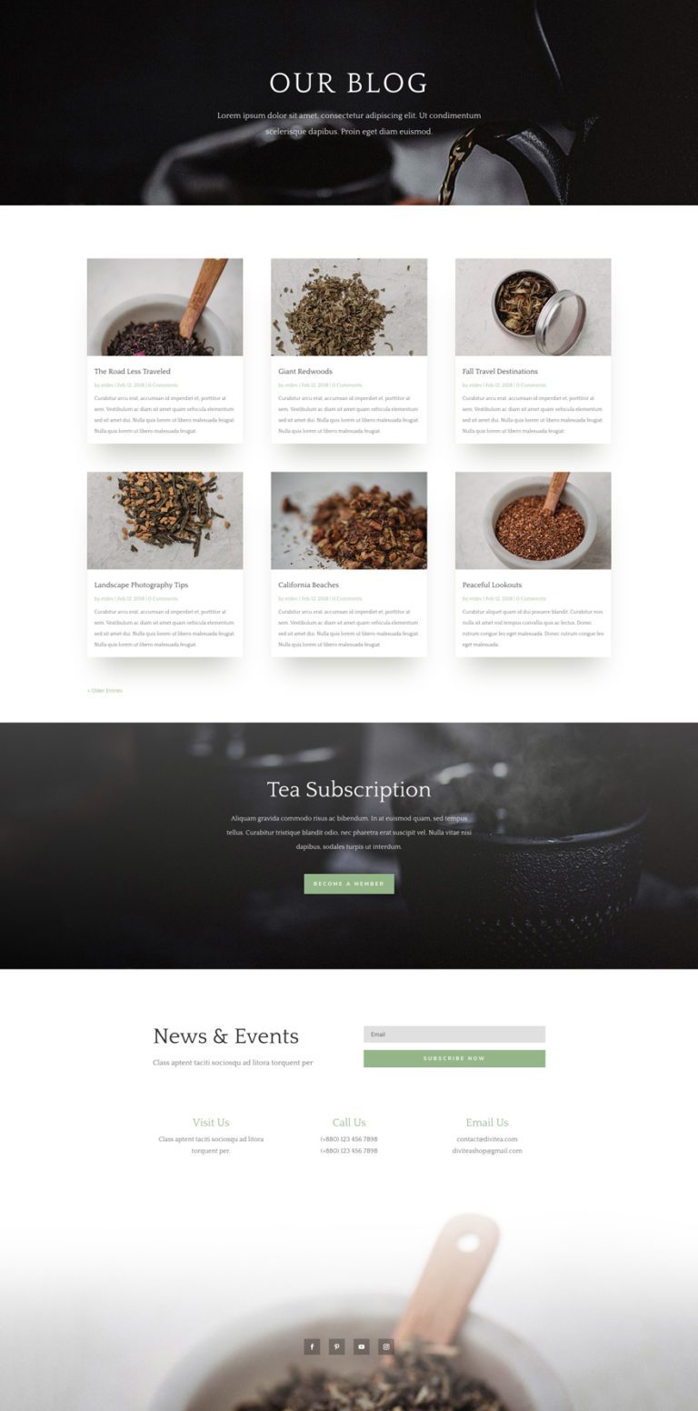 Get a Free & Delightful Tea Shop Layout for Divi