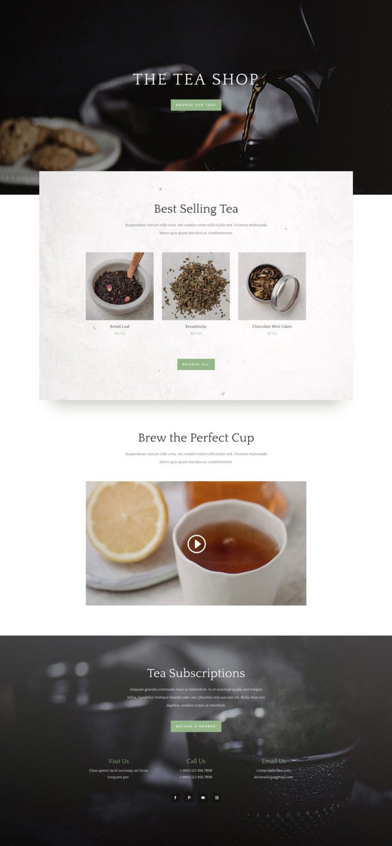 Get a Free & Delightful Tea Shop Layout for Divi