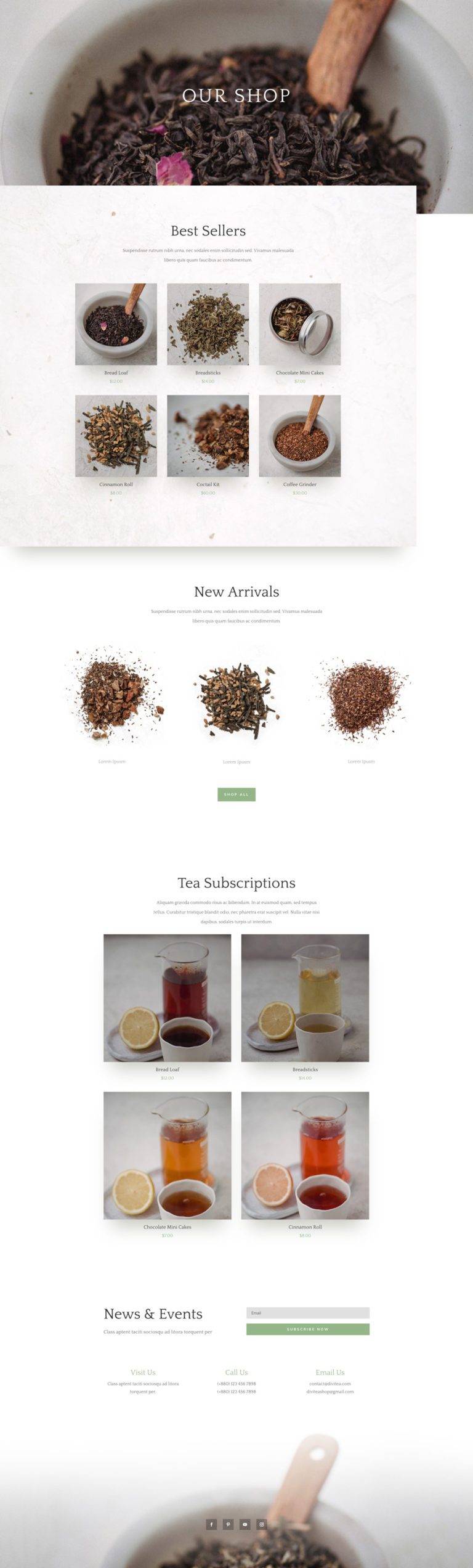 Get a Free & Delightful Tea Shop Layout for Divi