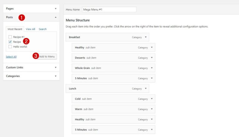 How to Create a Mega Menu for Your Recipes Page using Divi's Food ...
