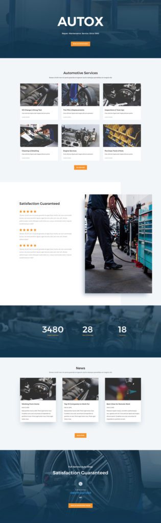 Get a FREE & Professional Divi Auto Repair Layout Pack