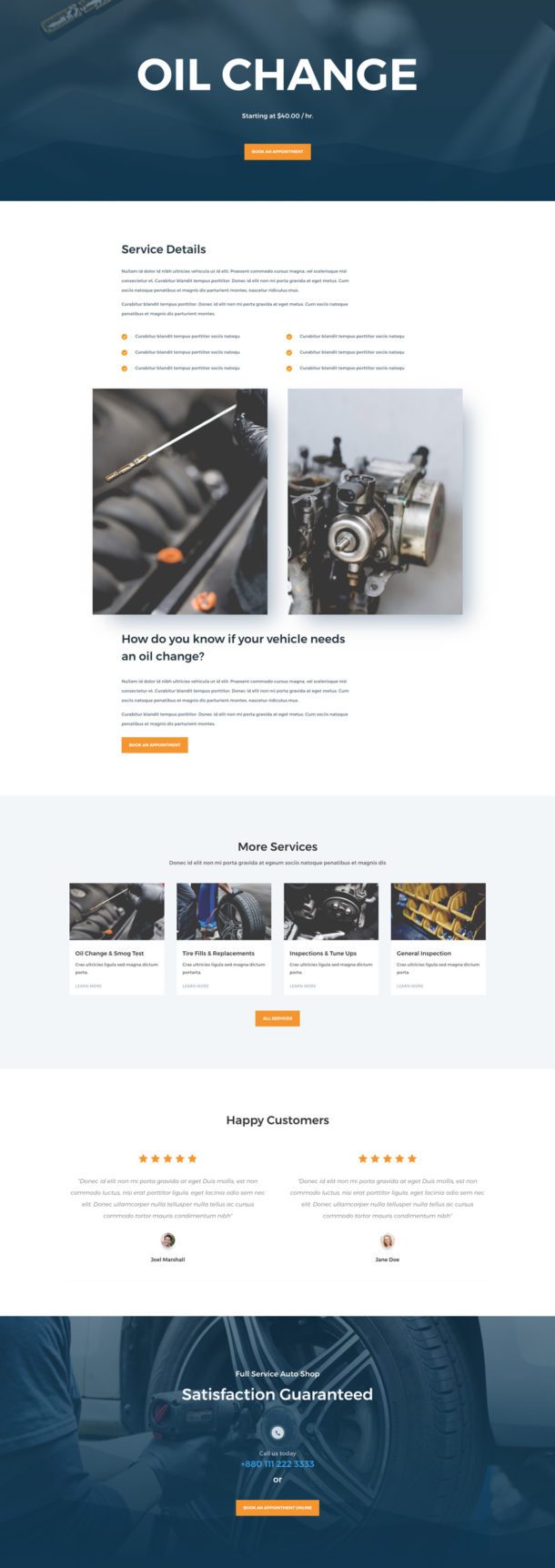 Get a FREE & Professional Divi Auto Repair Layout Pack