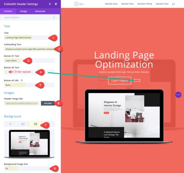 How to Create Full Screen Sections with Top and Bottom Scroll Links with Divi