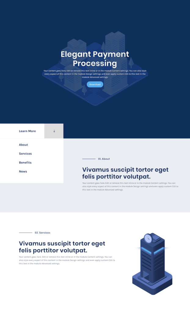 Design a Unique Full Screen Divi Layout with an Animated Scroll Button