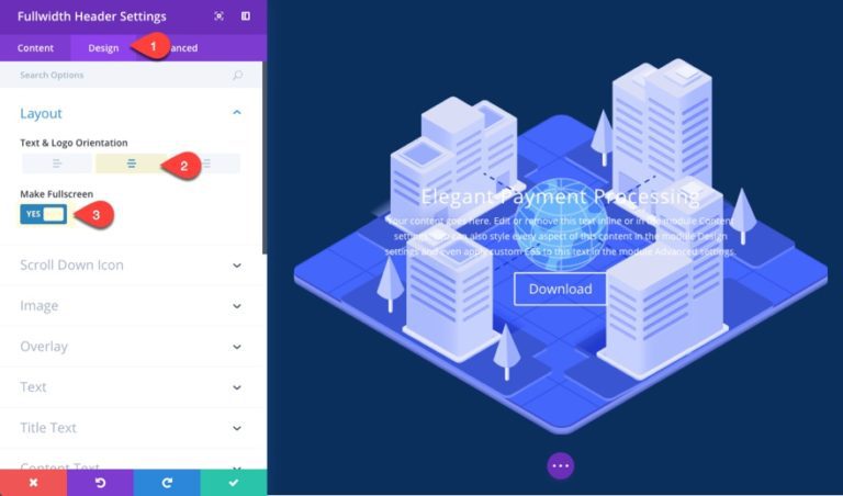 Design a Unique Full Screen Divi Layout with an Animated Scroll Button