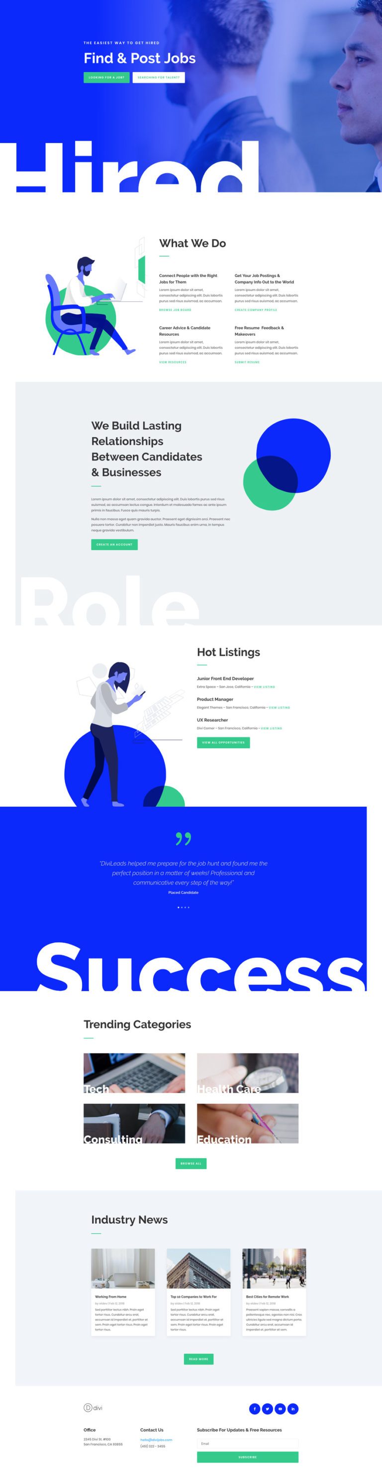 Get a FREE & Astonishing Job Recruiter Layout Pack for Divi