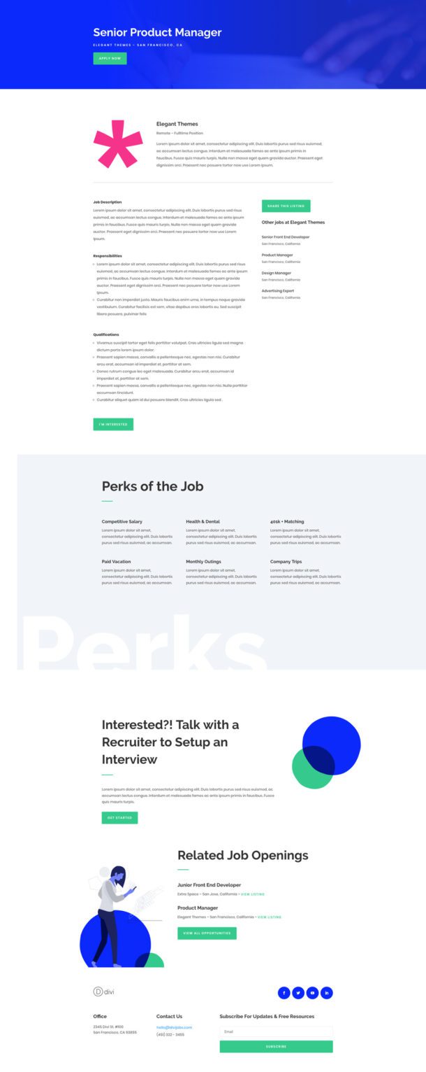 Get a FREE & Astonishing Job Recruiter Layout Pack for Divi
