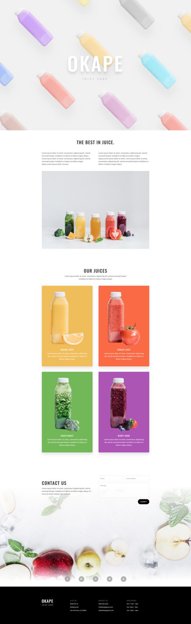 Get a FREE & Fresh Juice Shop Layout Pack for Divi