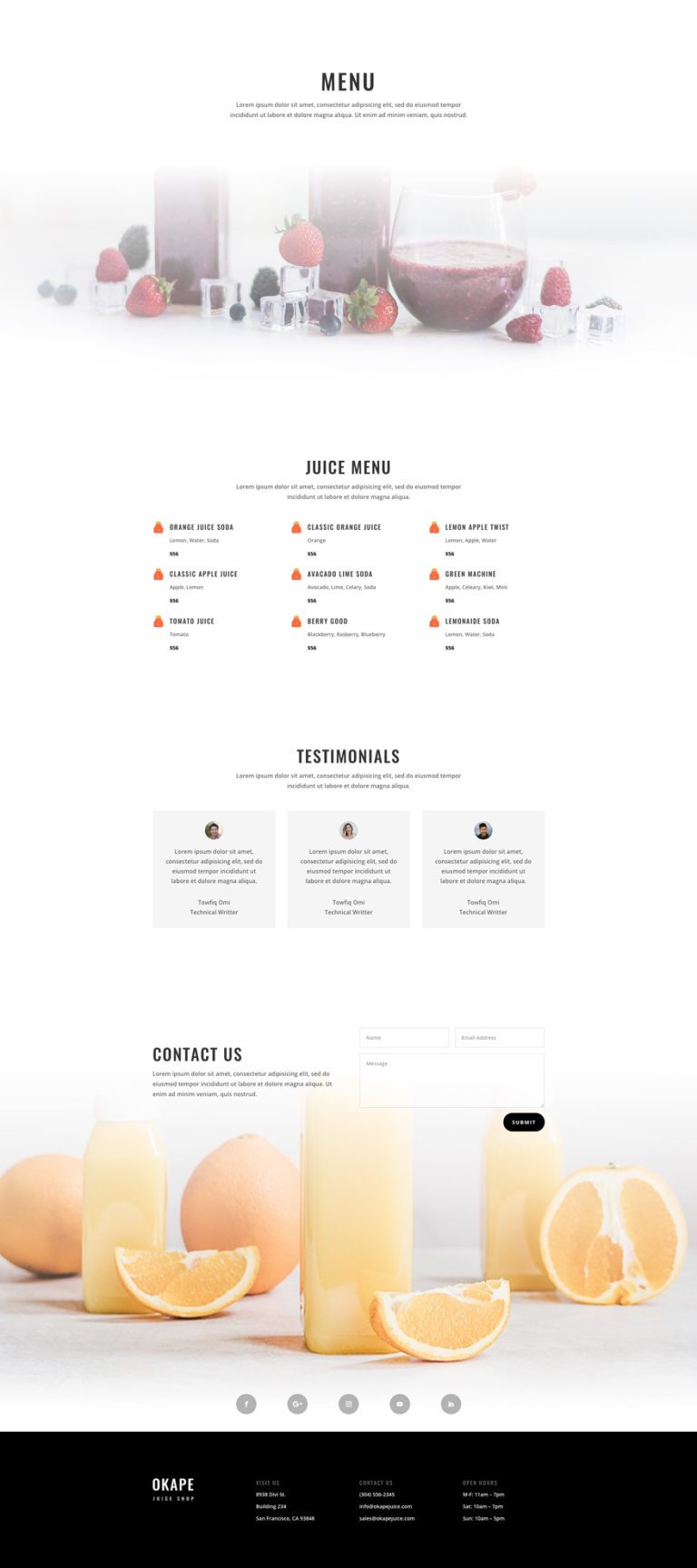Get a FREE & Fresh Juice Shop Layout Pack for Divi