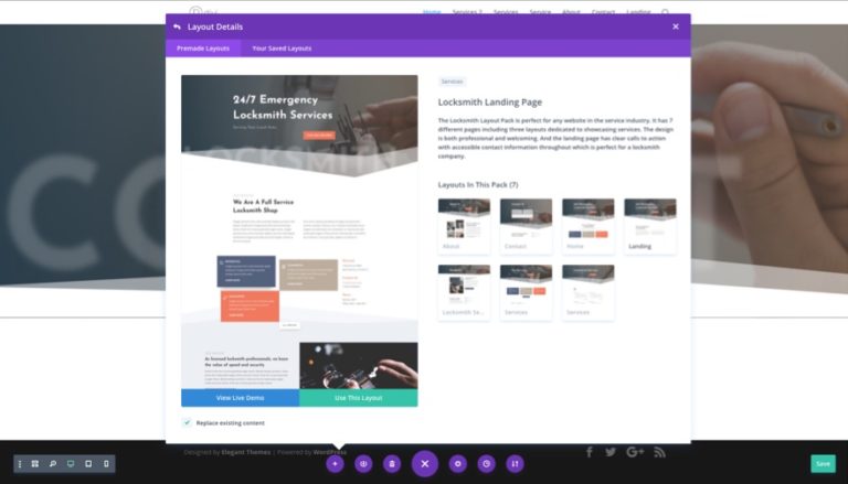 Get a FREE Locksmith Layout Pack for Divi