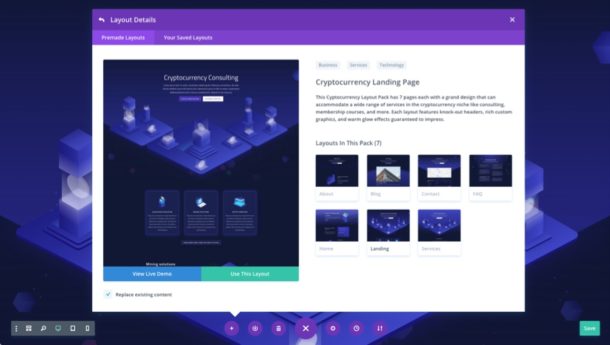 Get a FREE Cryptocurrency Layout Pack for Divi