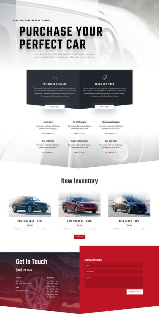 Get a FREE Car Dealer Layout Pack for Divi - Ask the Egghead, Inc.