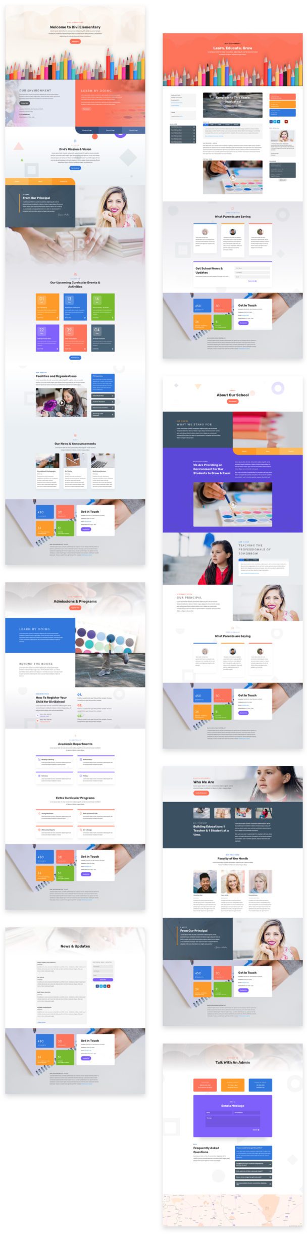 Get a FREE & Playful Elementary School Layout Pack for Divi - Ask the ...