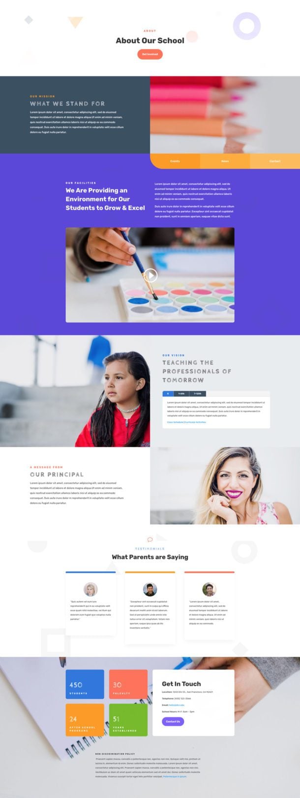 Get a FREE & Playful Elementary School Layout Pack for Divi