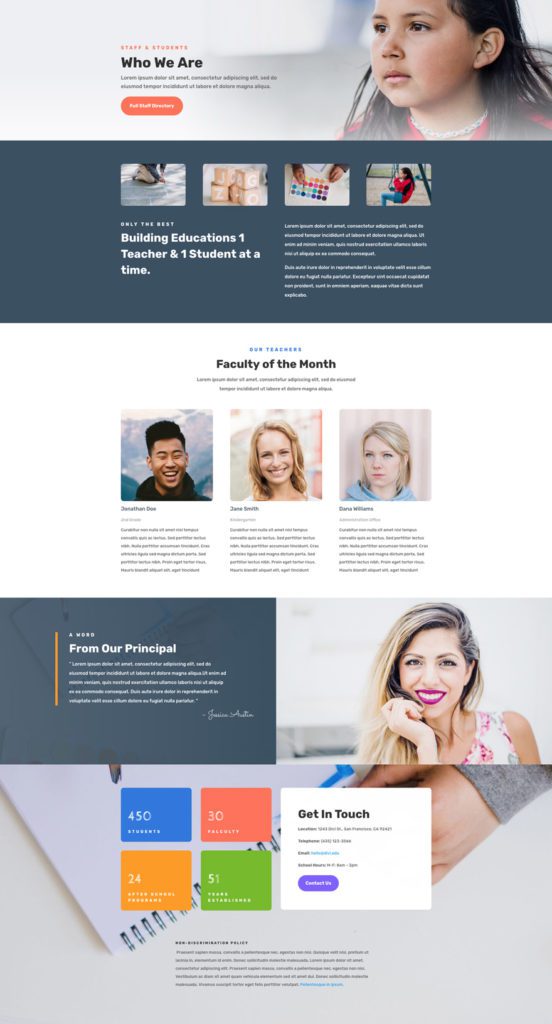 Get a FREE & Playful Elementary School Layout Pack for Divi