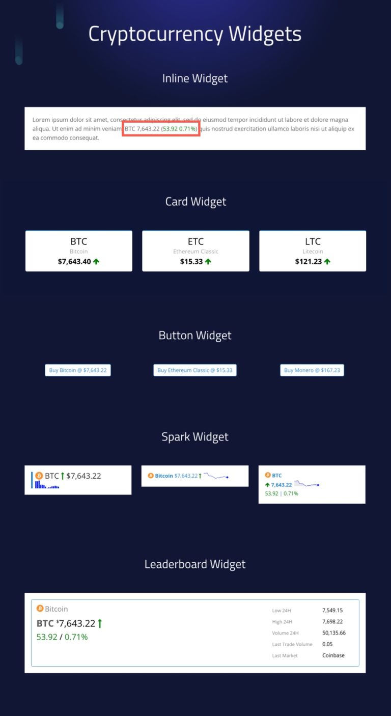 How to Display Real-Time Cryptocurrency Data on your Website
