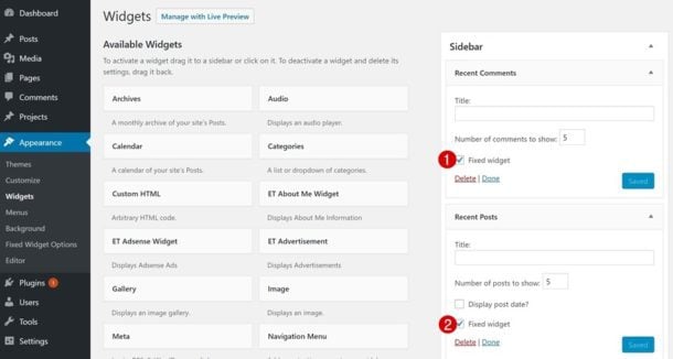 How to Add Fixed Widgets to Your Sidebar in WordPress