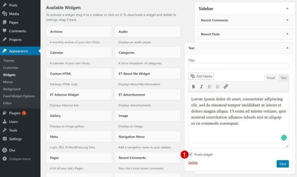How to Add Fixed Widgets to Your Sidebar in WordPress