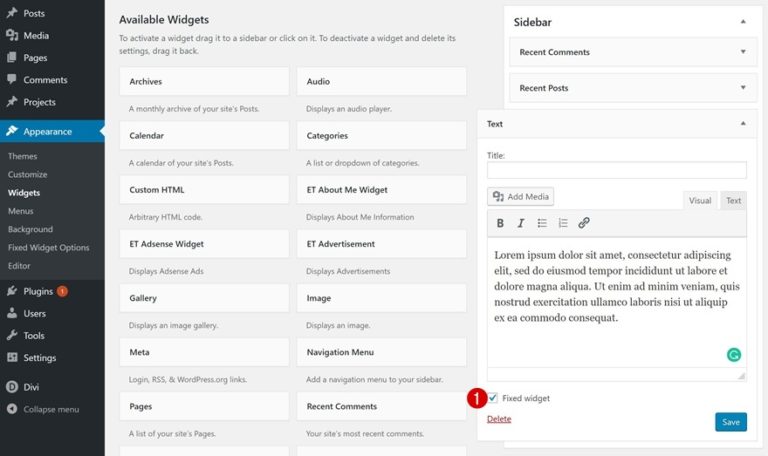 How to Add Fixed Widgets to Your Sidebar in WordPress