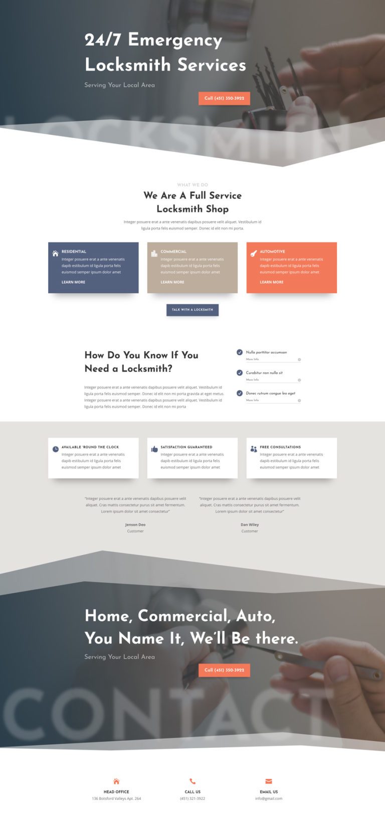 Get a FREE Locksmith Layout Pack for Divi