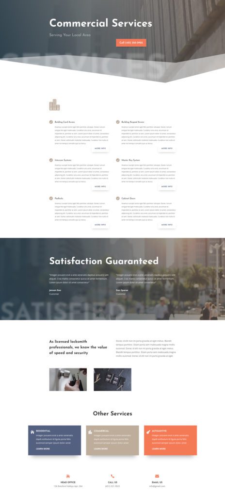 Get a FREE Locksmith Layout Pack for Divi