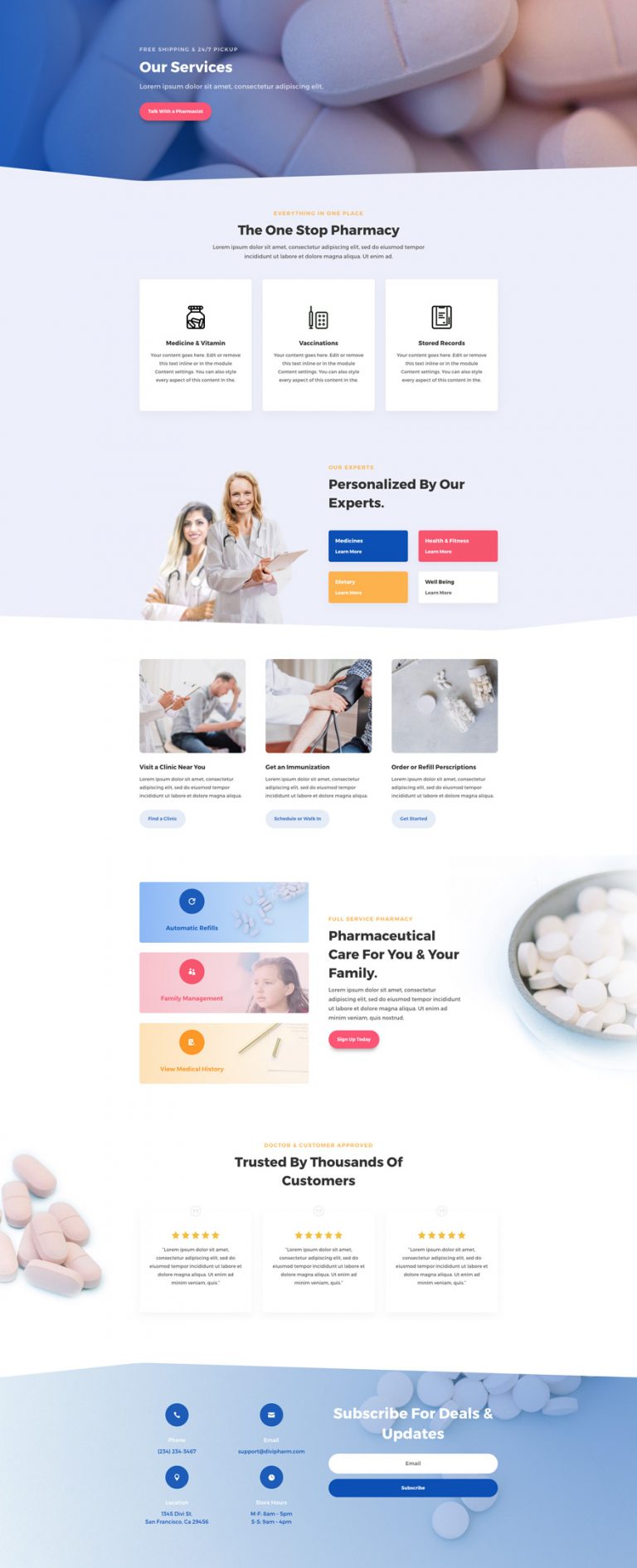 Get a FREE Pharmacy Layout Pack for Divi