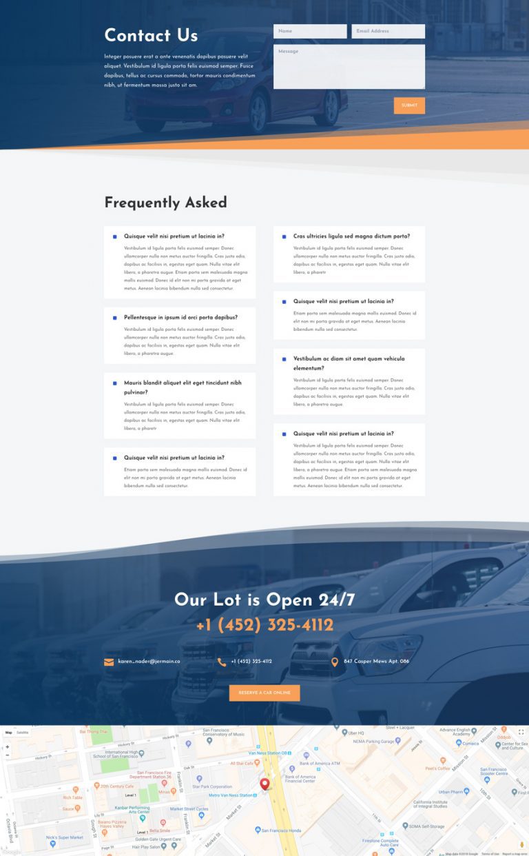 Get a FREE Car Rental Layout Pack for Divi