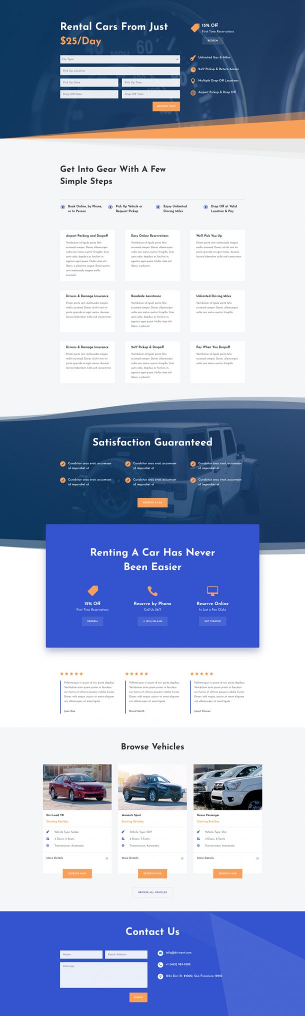 Get a FREE Car Rental Layout Pack for Divi